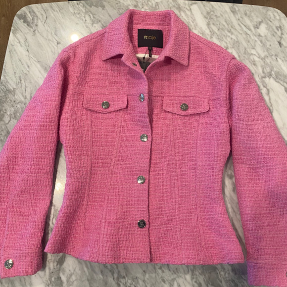 Maje | Jackets & Coats | Brand New With Tags Maje Pink Tweed Blazer ...